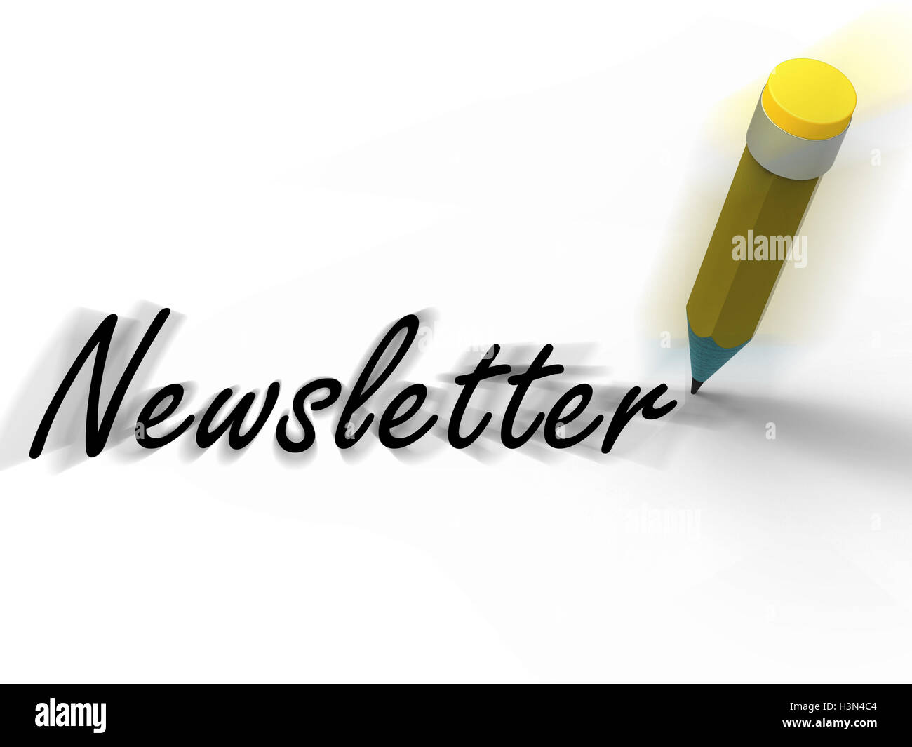 Newsletter with Pencil Displays Written News and Information Stock ...