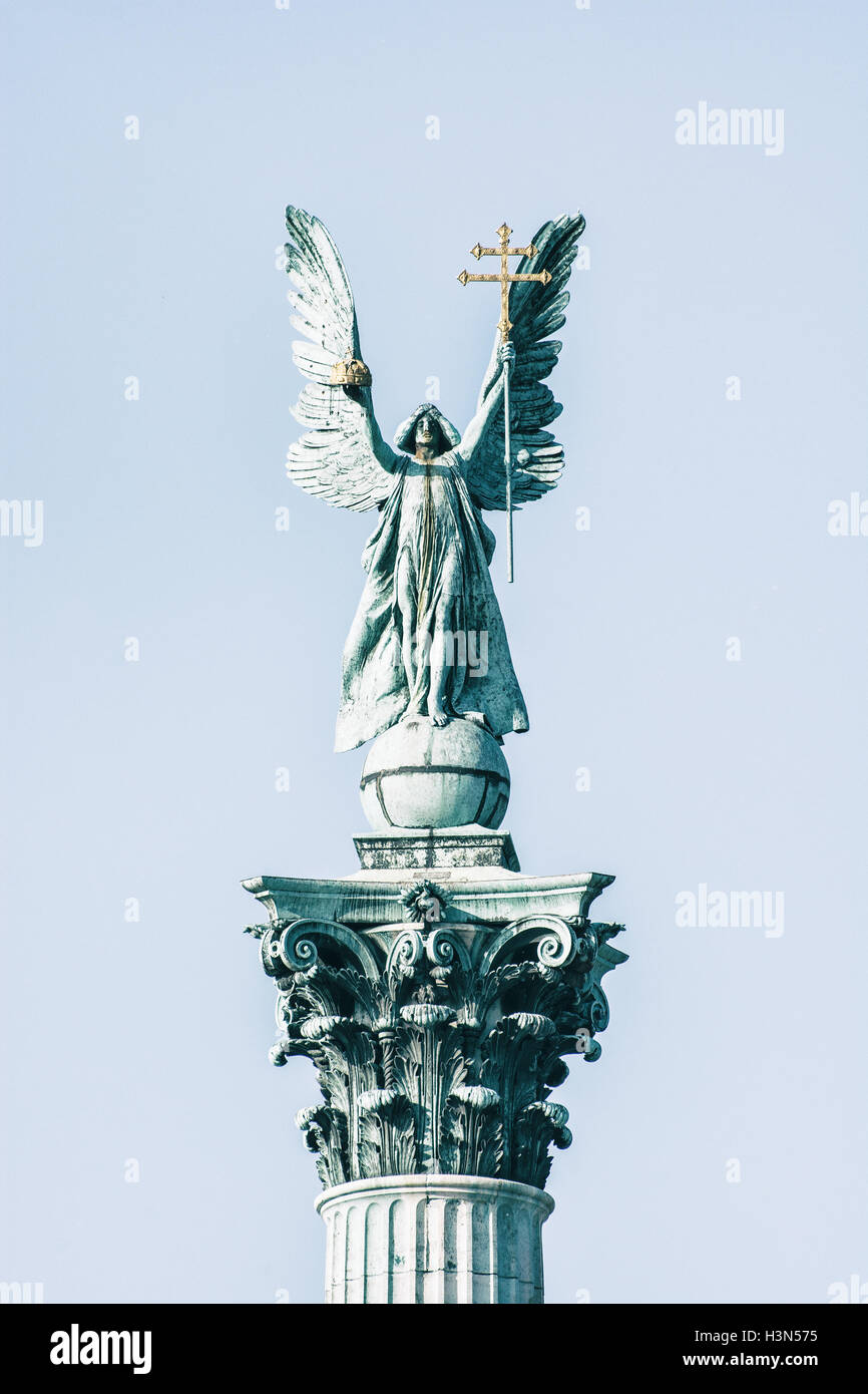 Close up photo of Millennium monument in Heroes square, Budapest ...