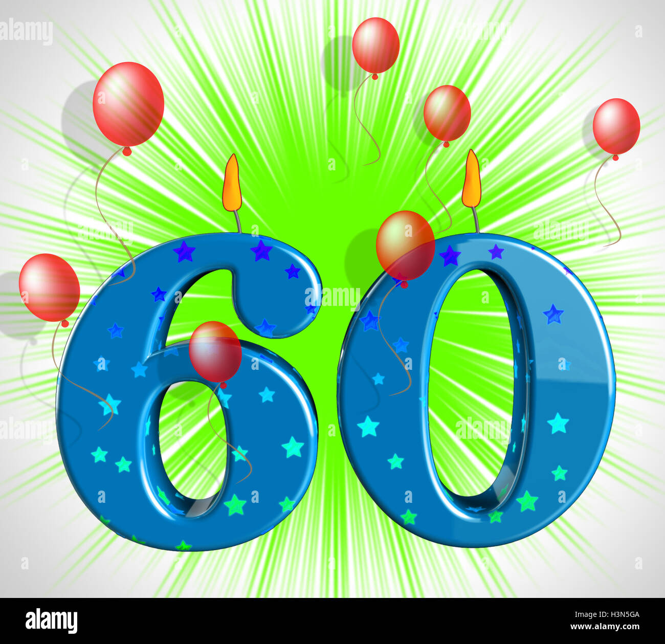 Number Sixty Party Show Elderly Birthday Or Birth Anniversary Stock ...