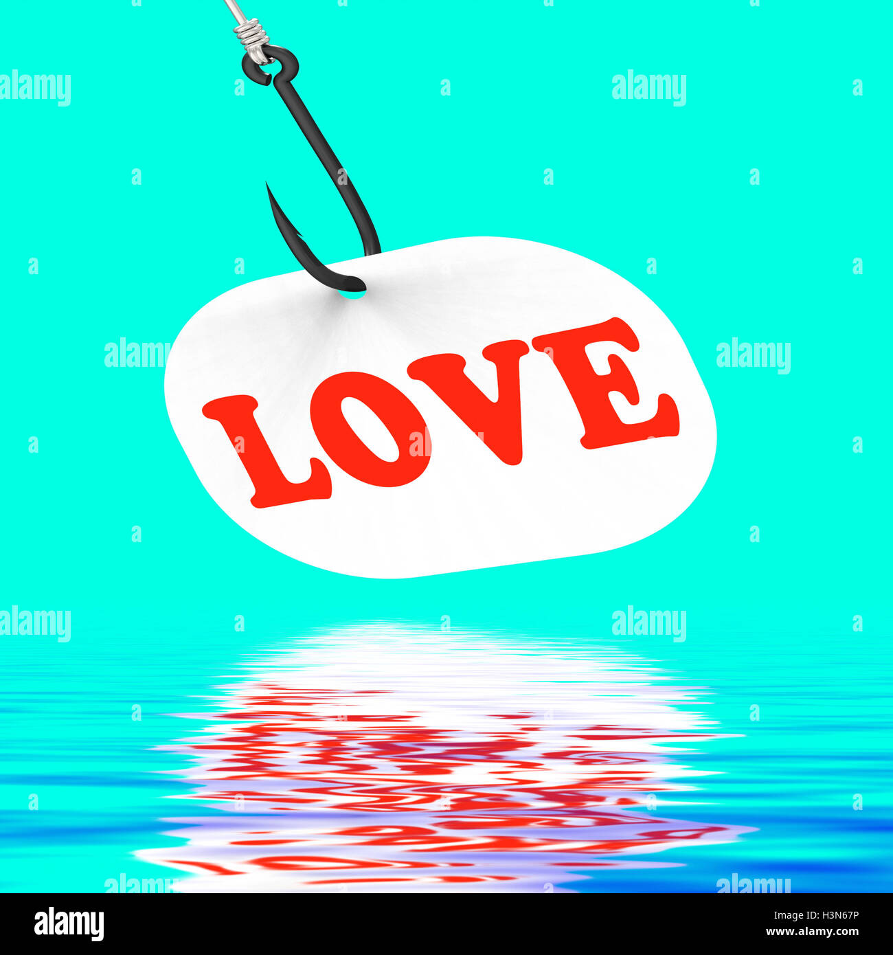 Love On Hook Displays Romantic Seduction Or Flirting Stock Photo - Alamy
