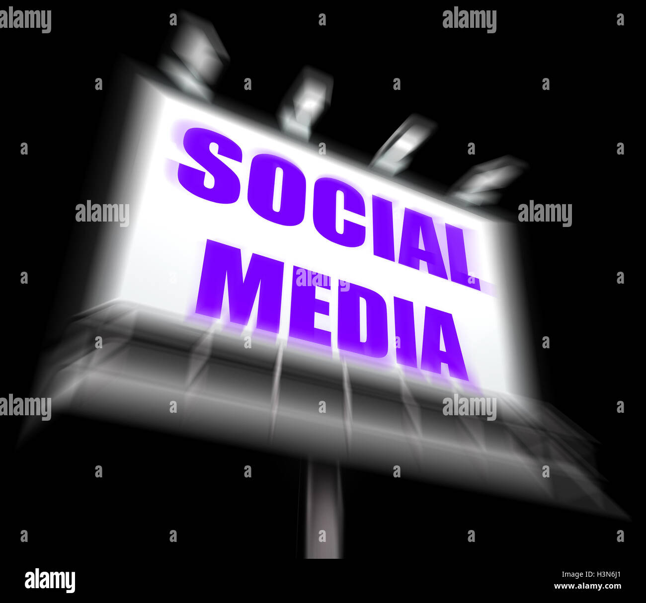 Social Media Sign Displays Internet Communication and Networking Stock ...
