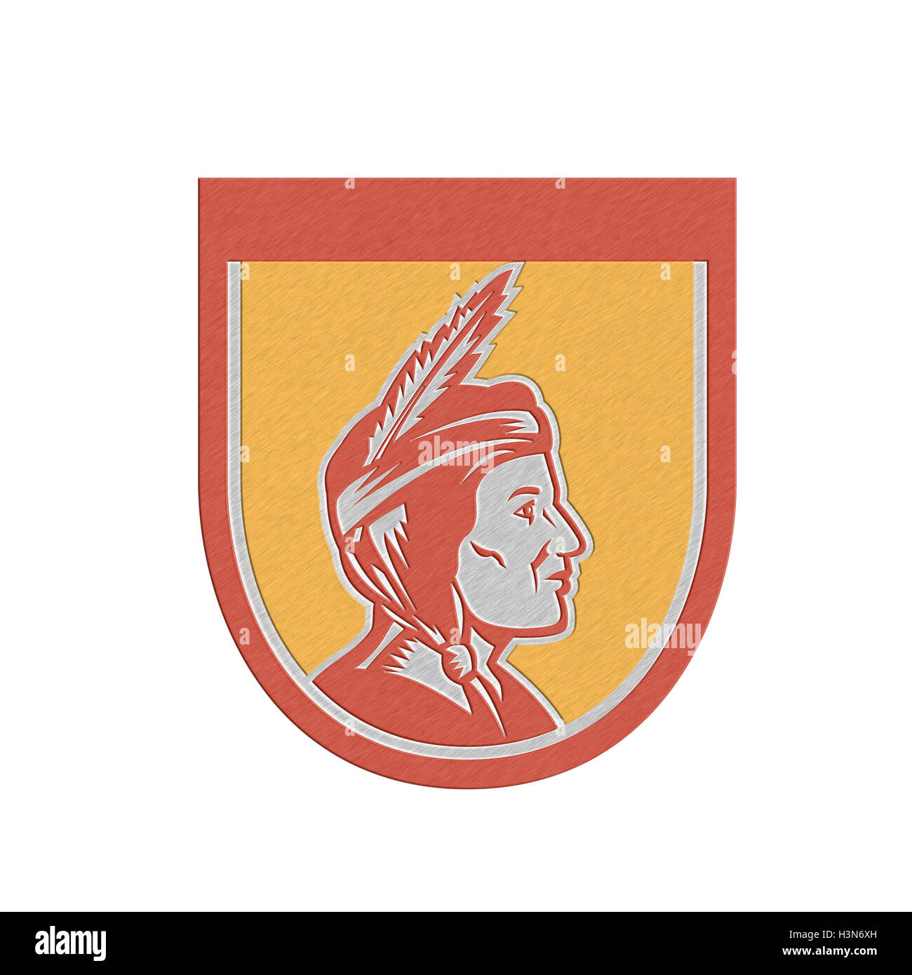 Metallic Native American Indian Chief Shield Retro Stock Photo - Alamy