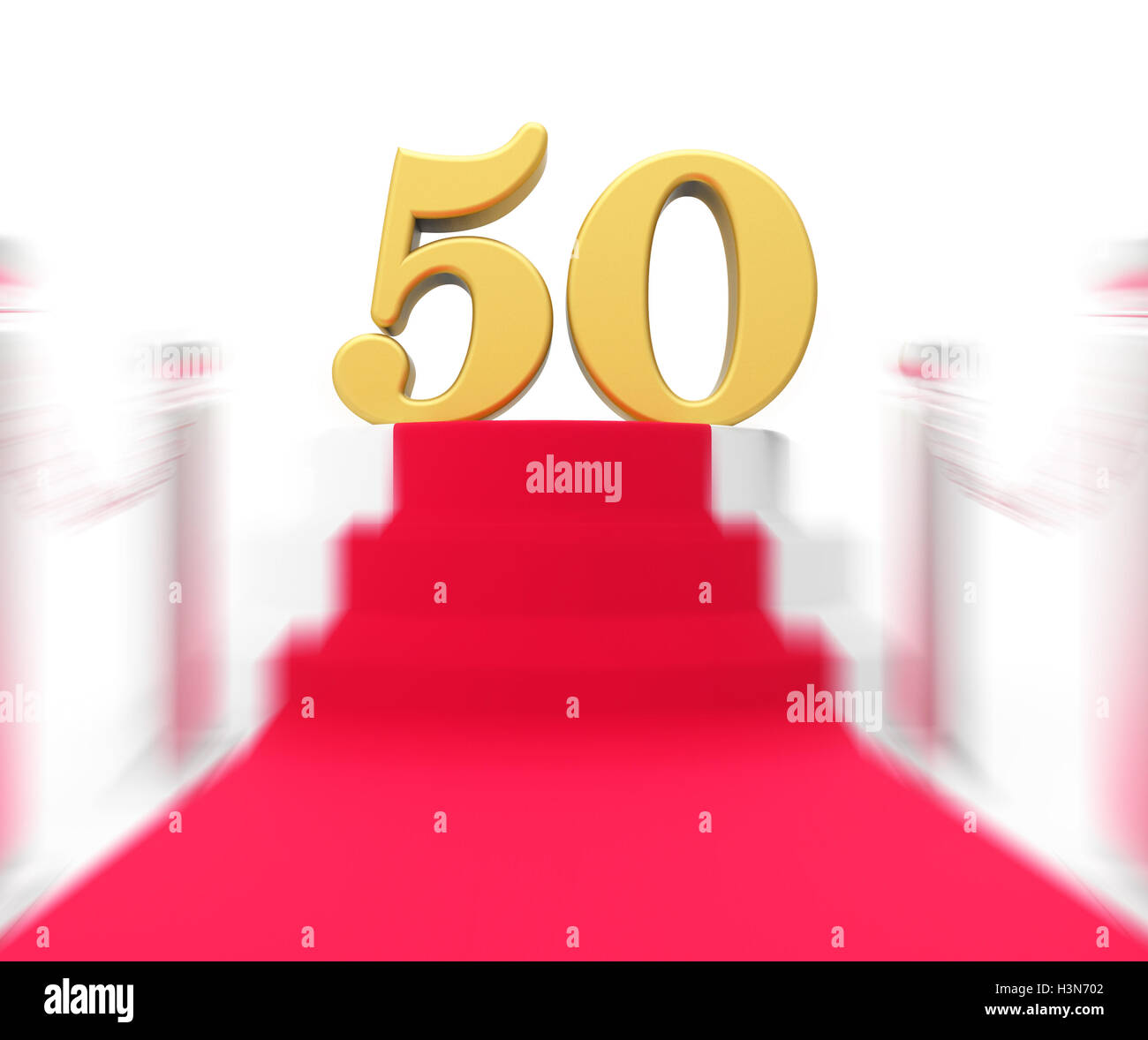 Golden Fifty On Red Carpet Displays Fiftieth Cinema Anniversary Stock ...