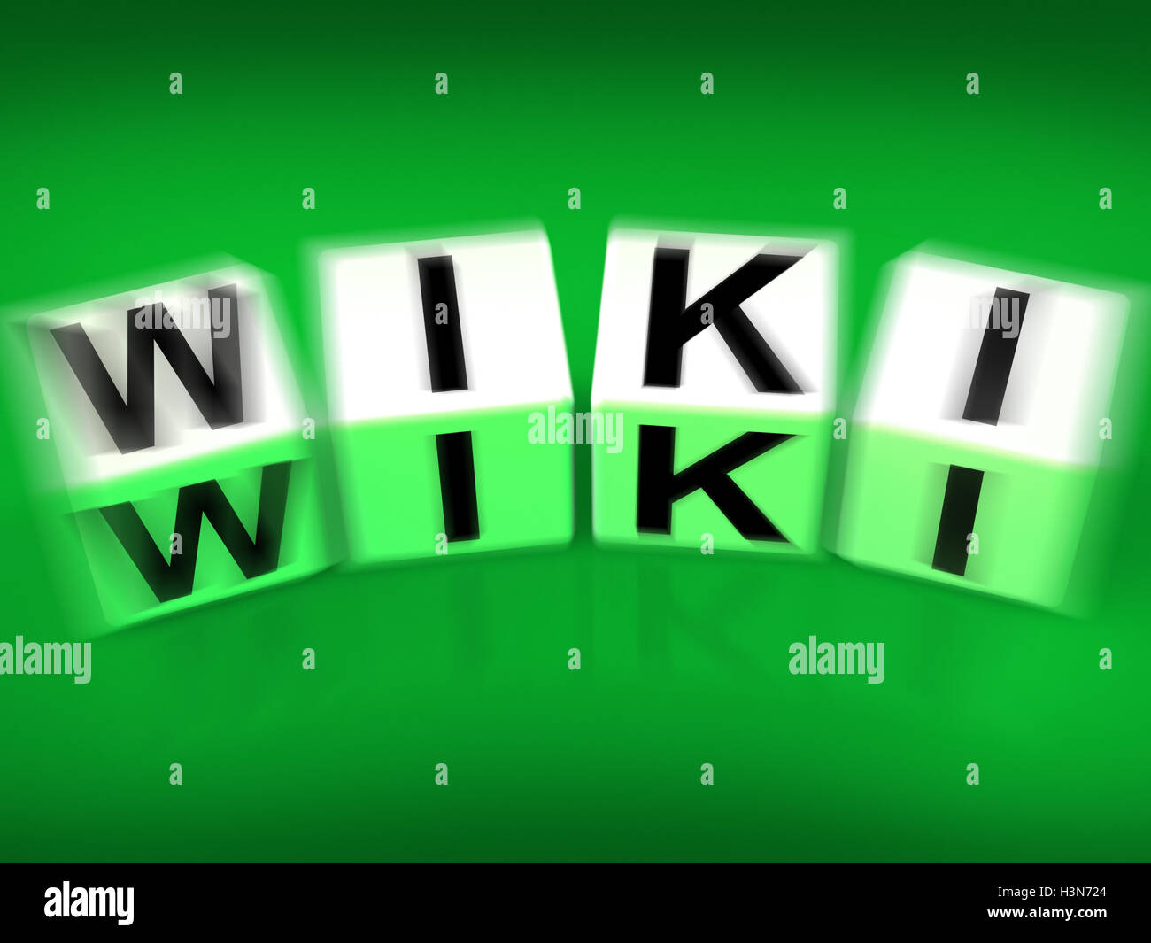 Wiki Blocks Displays Wikipedia and Internet Faqs Stock Photo - Alamy