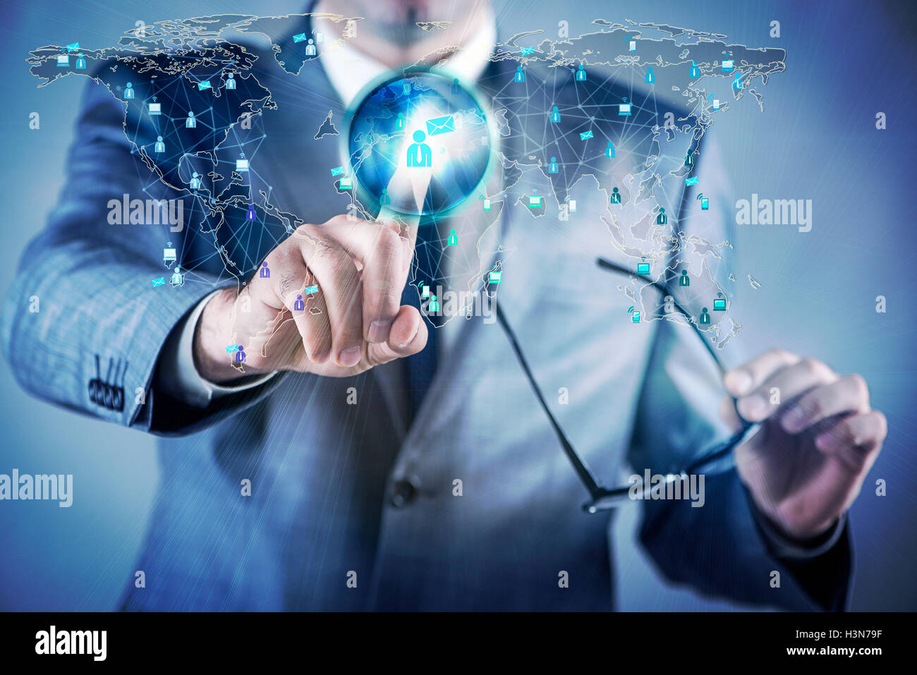 Social networks and online interactions concept Stock Photo - Alamy