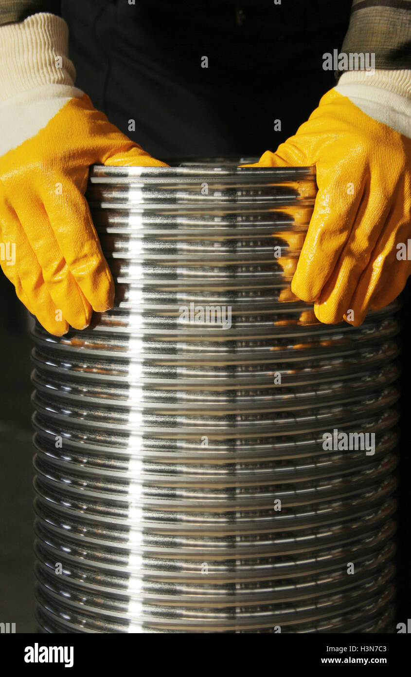 Cylinder and Worker Stock Photo - Alamy