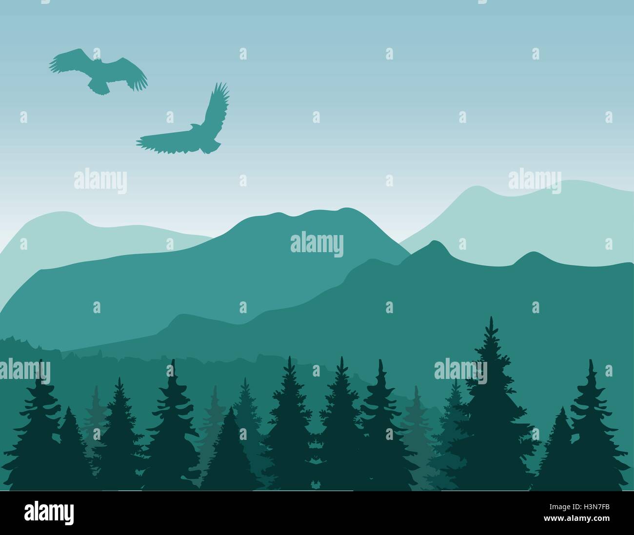 vector illustration of mountains and tree background Stock Vector Image ...
