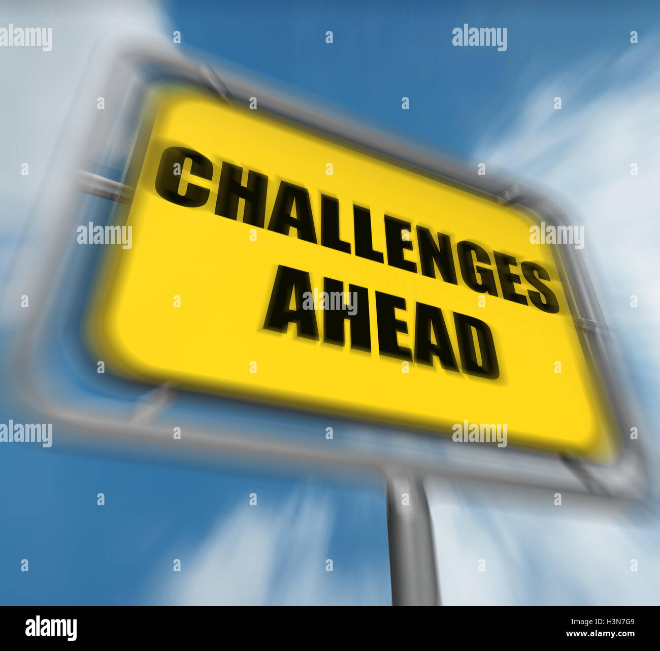 Challenges Ahead Sign Displays to Overcome a Challenge or Diffic Stock ...
