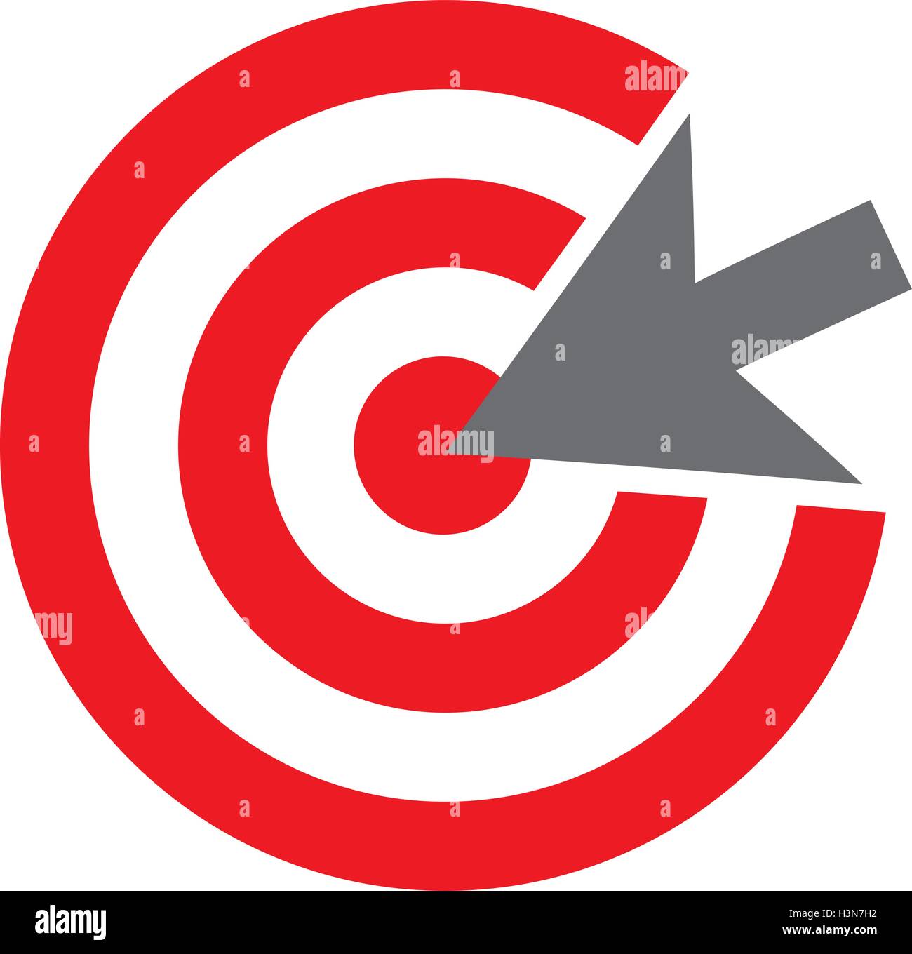 vector illustration of a target icon with an arrow Stock Vector Image ...