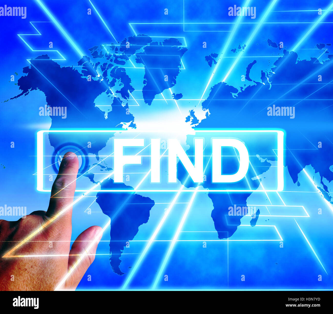 Find Map Displays Internet or Online Discover or Hunt Stock Photo - Alamy