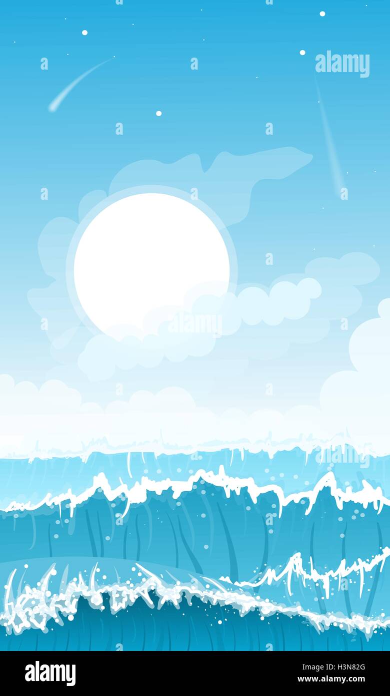 Landscape scene seascape waves Stock Vector Images - Alamy
