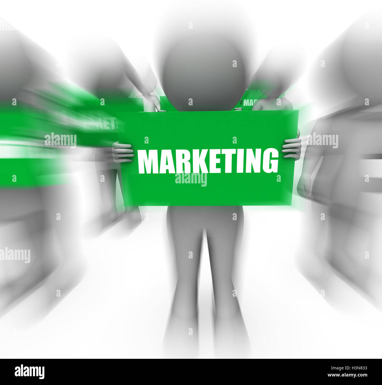 Characters Holding Marketing Signs Displays Commerce And Promoti Stock ...