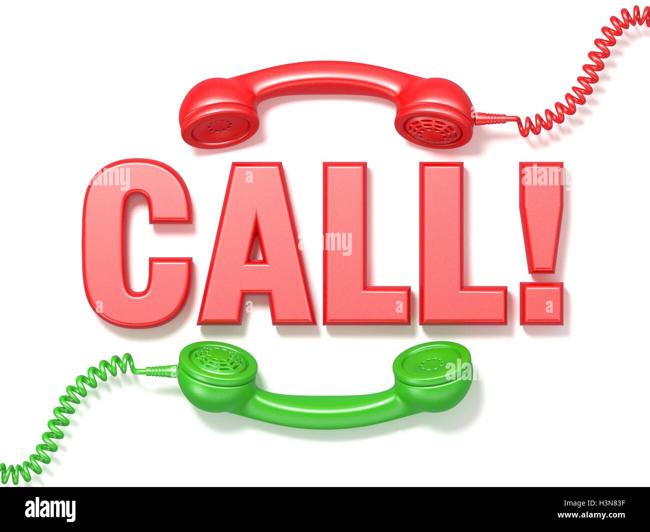 Call sign. Retro red and green phone receivers. 3D render illustration ...