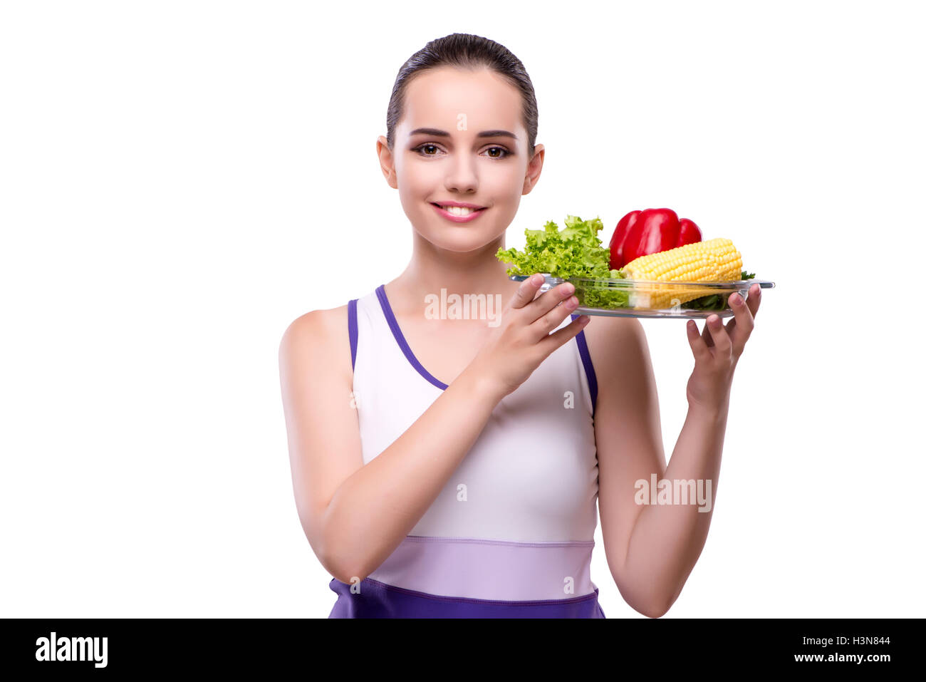 Woman in healthy eating concept Stock Photo - Alamy