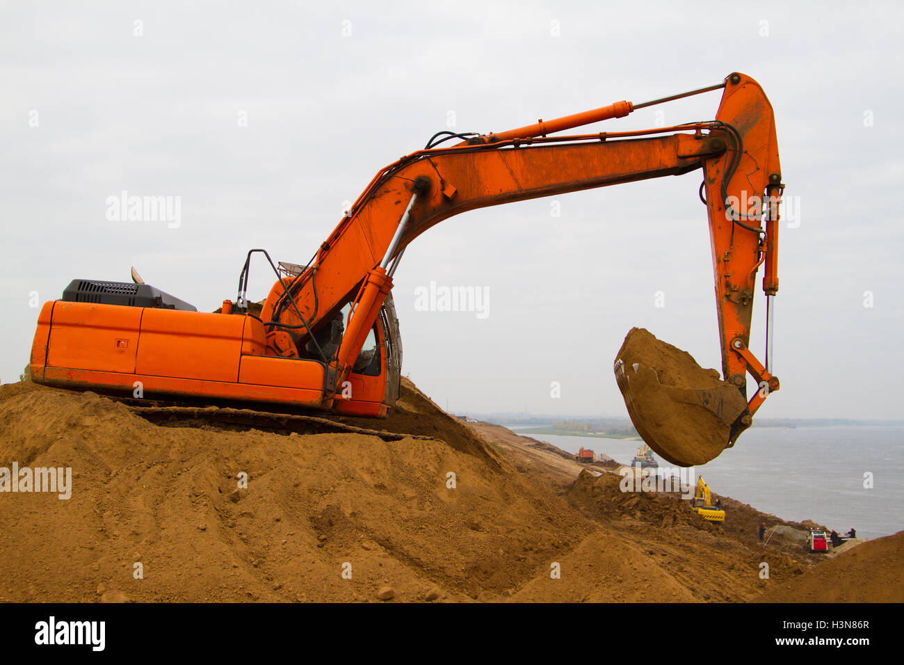 Excavator at Work - Stock Image Stock Photo - Alamy