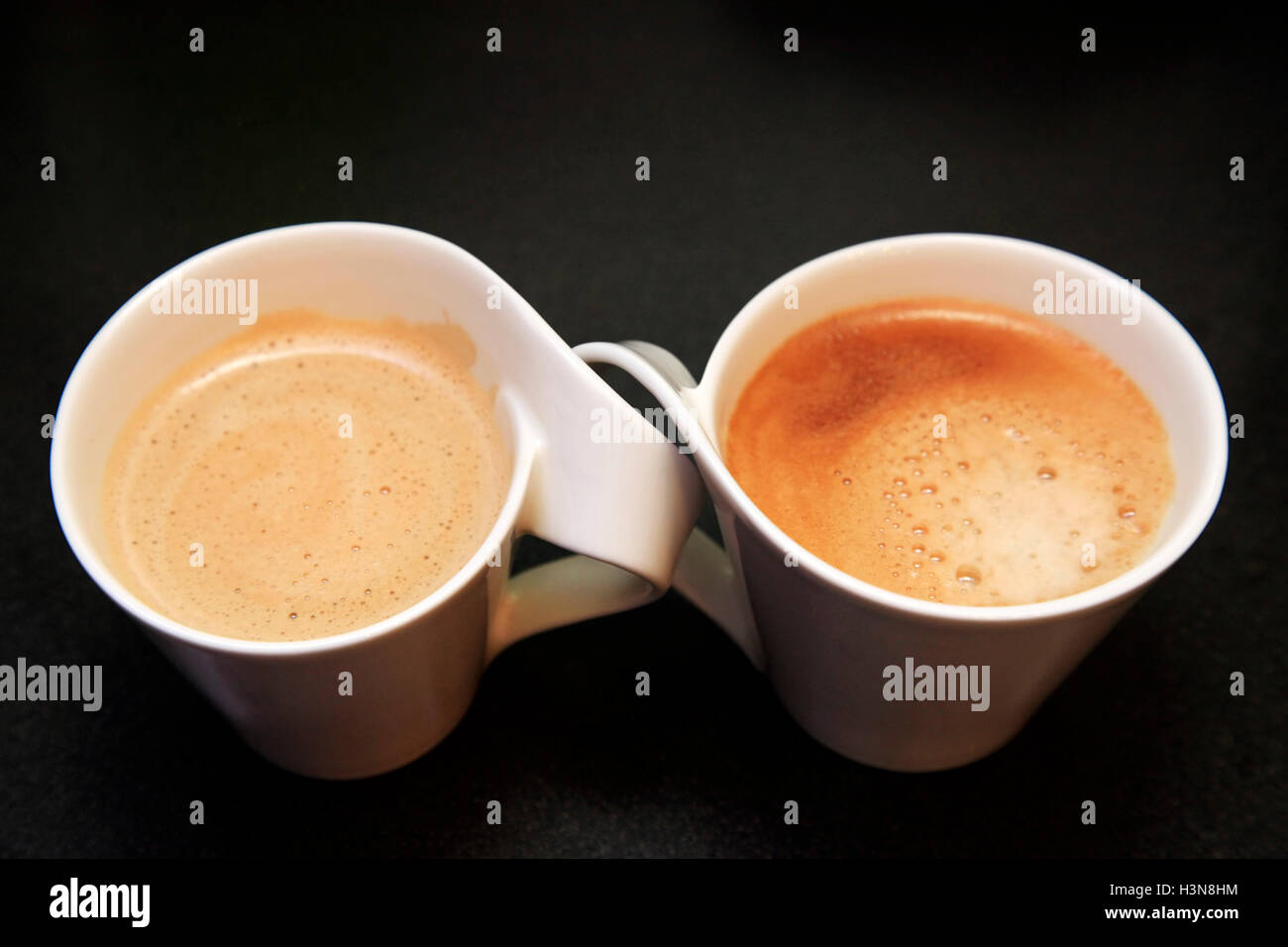 Two cups of coffee Stock Photo - Alamy
