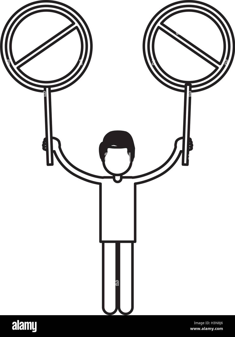 Man with road sign design Stock Vector Image & Art - Alamy