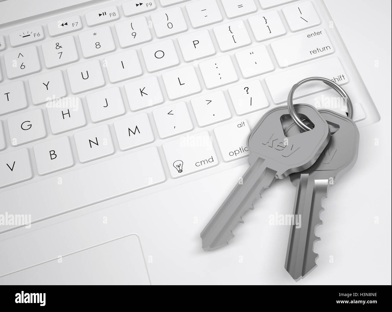 Two metal keys on the keyboard Stock Photo - Alamy