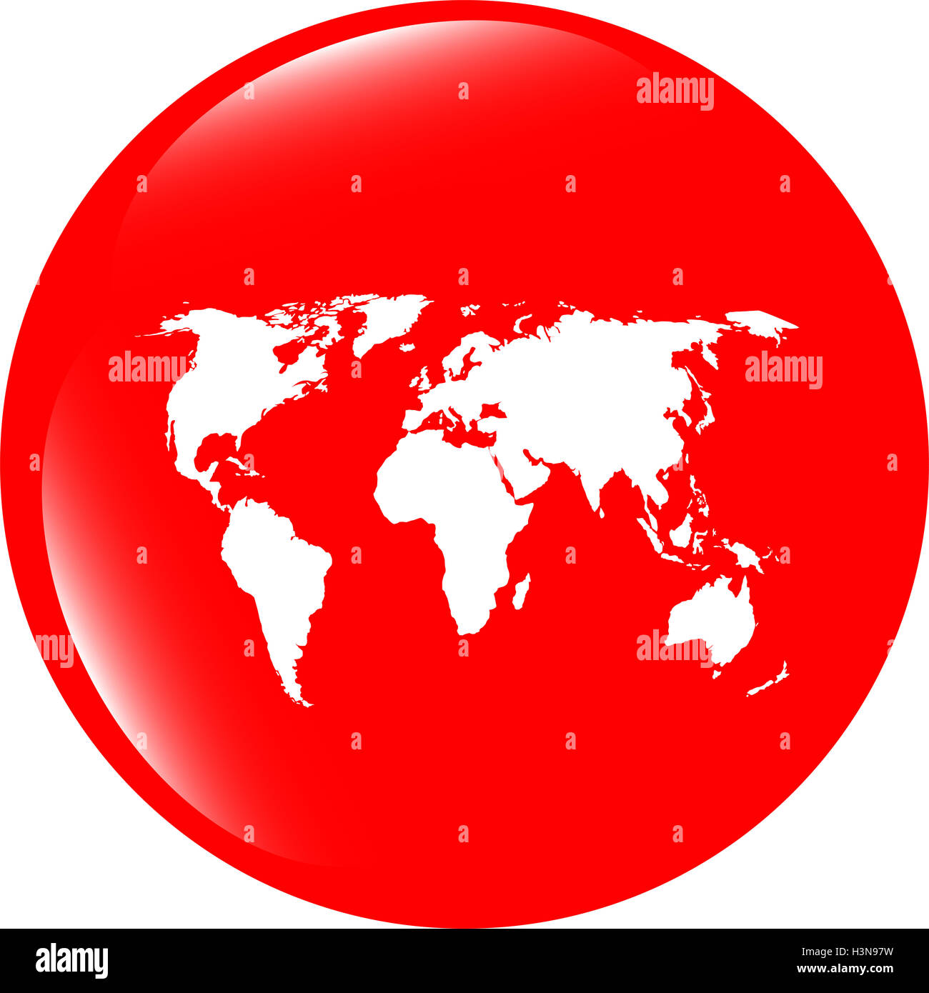 Globe icon, earth world map on web button Stock Photo - Alamy