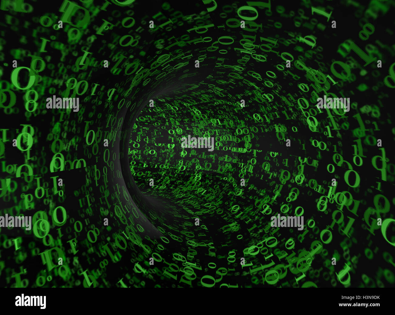 Tonnel made of binary numbers - 3d rendering Stock Photo - Alamy