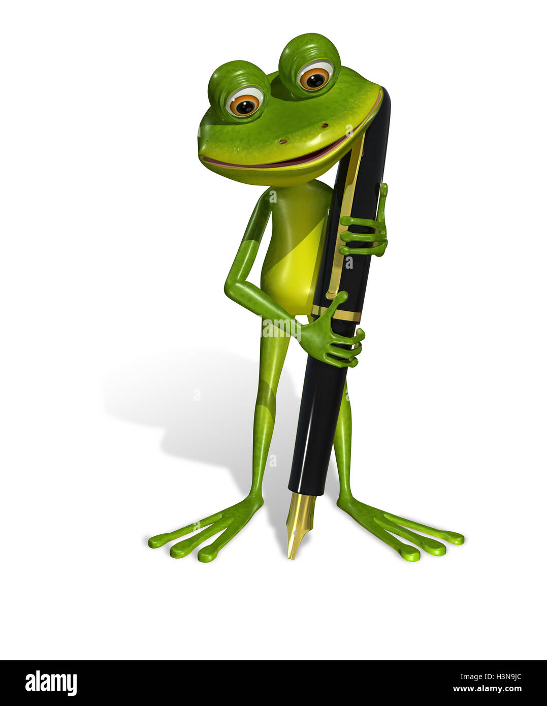 frog with a pen Stock Photo - Alamy