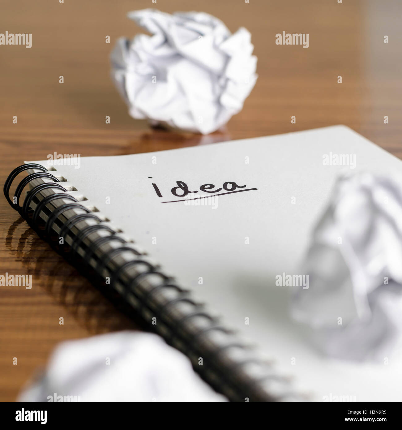 notebook with crumpled paper Stock Photo - Alamy