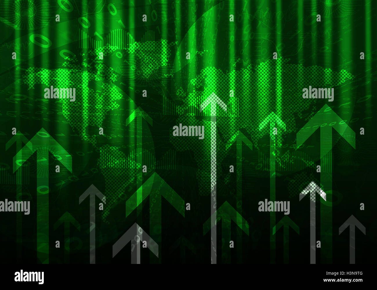 Glowing figures and arrows. Hi-tech background Stock Photo - Alamy