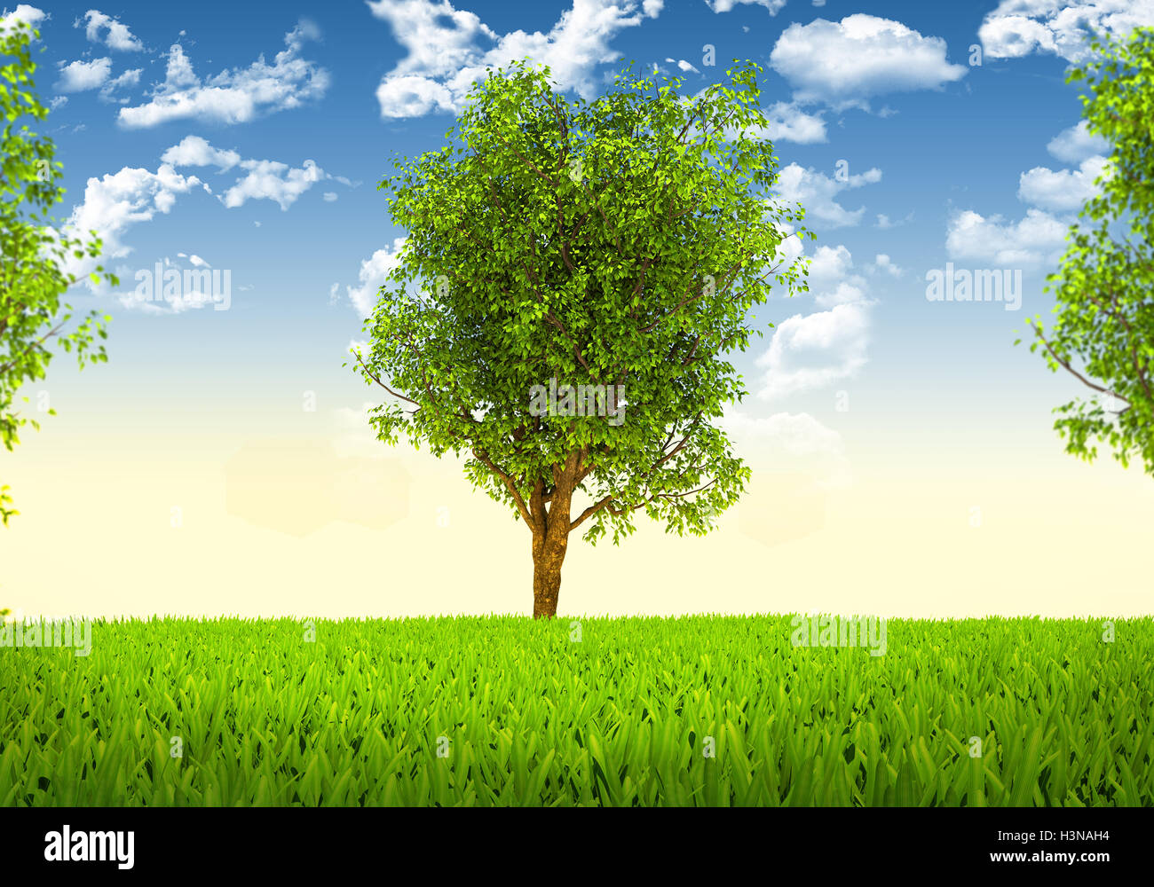Trees and green landscape Stock Photo - Alamy