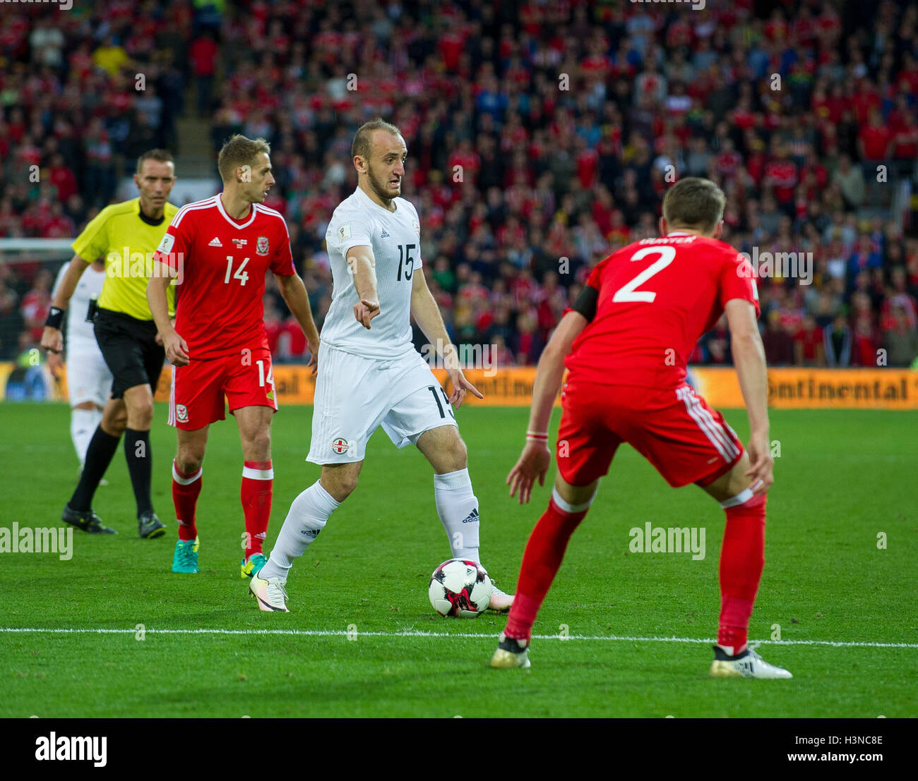 Cardiff, Wales, UK. 9th October, 2016. Valerian Gvilia of Georgia ...
