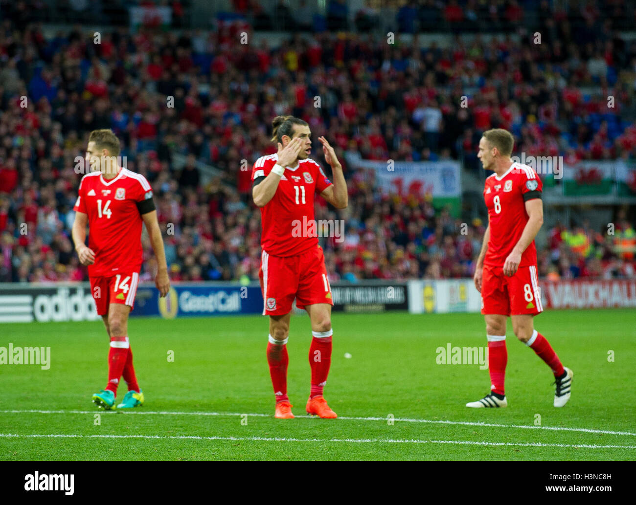 Cardiff, Wales, UK. 9th October, 2016. Gareth Bale of Wales during the ...