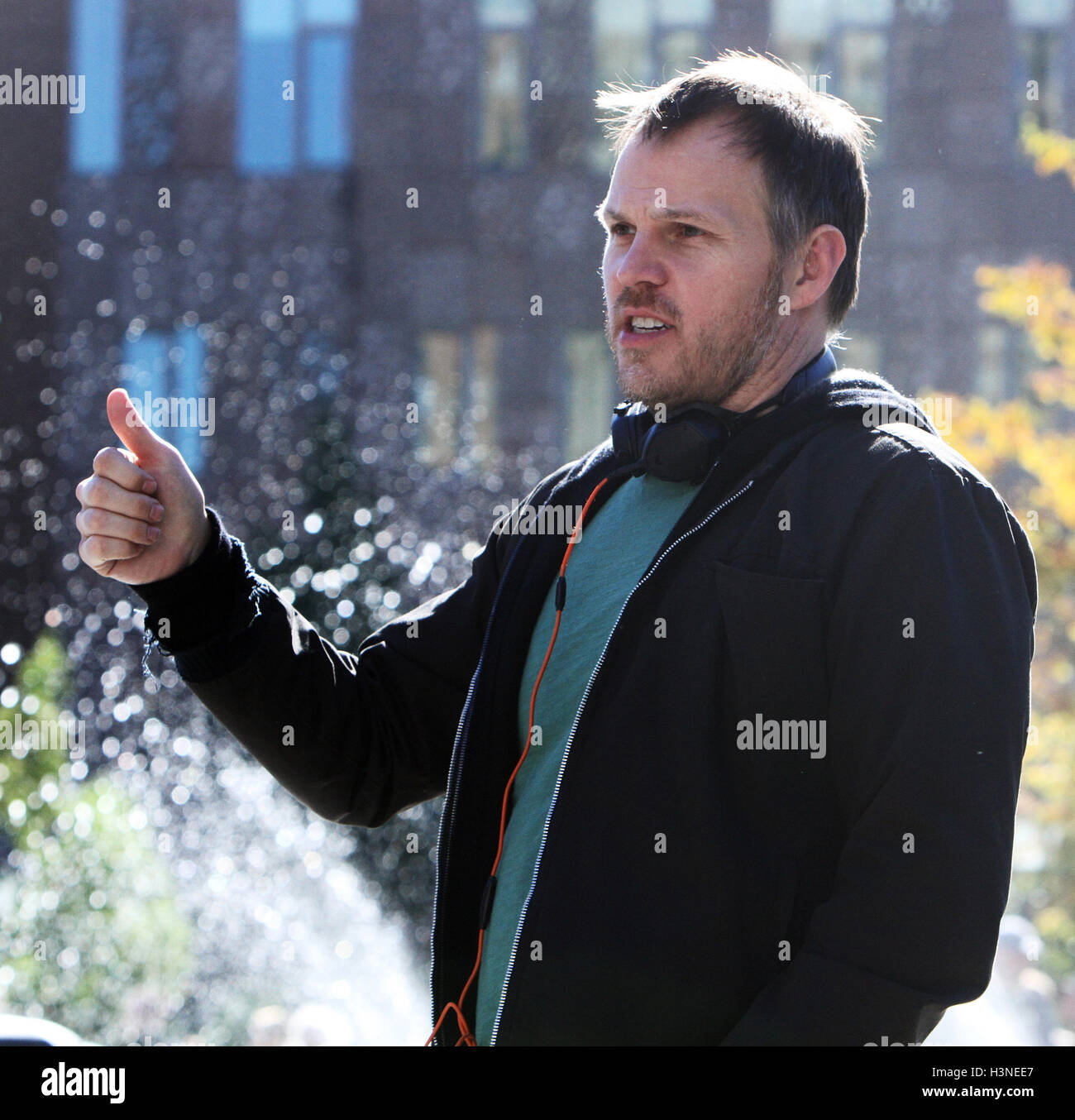 New York, USA. 10th October, 2016. Director Marc Webb on the set of the ...