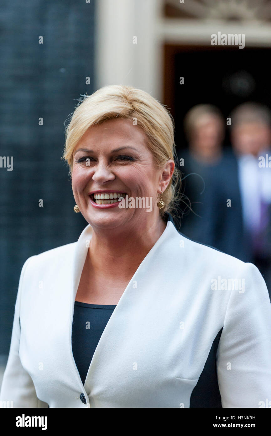 London, UK. 11 October 2016. Kolinda Grabar-Kitarovic, the first woman ...
