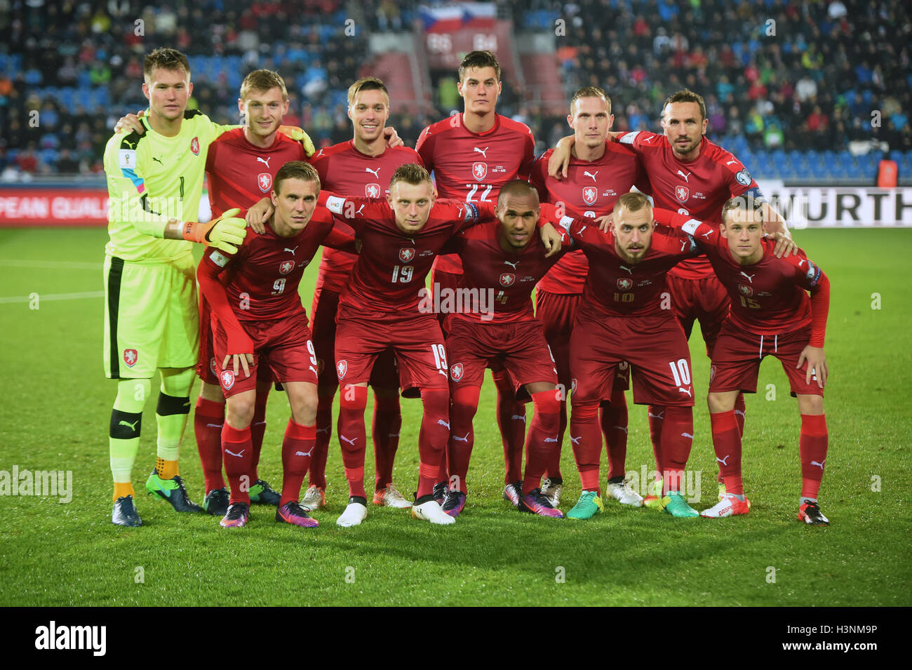 Ostrava, Czech Republic. 11th Oct, 2016. Czech soccer team before the ...