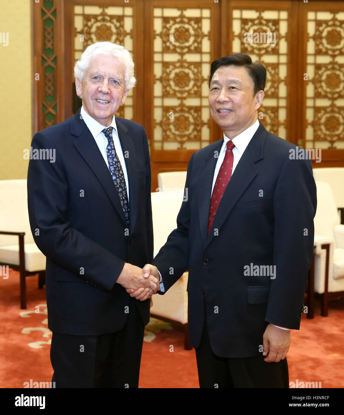 Beijing, China. 12th Oct, 2016. Chinese Vice President Li Yuanchao (R ...