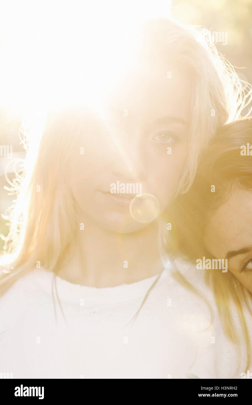 Sad face of woman at sunset Stock Photo - Alamy