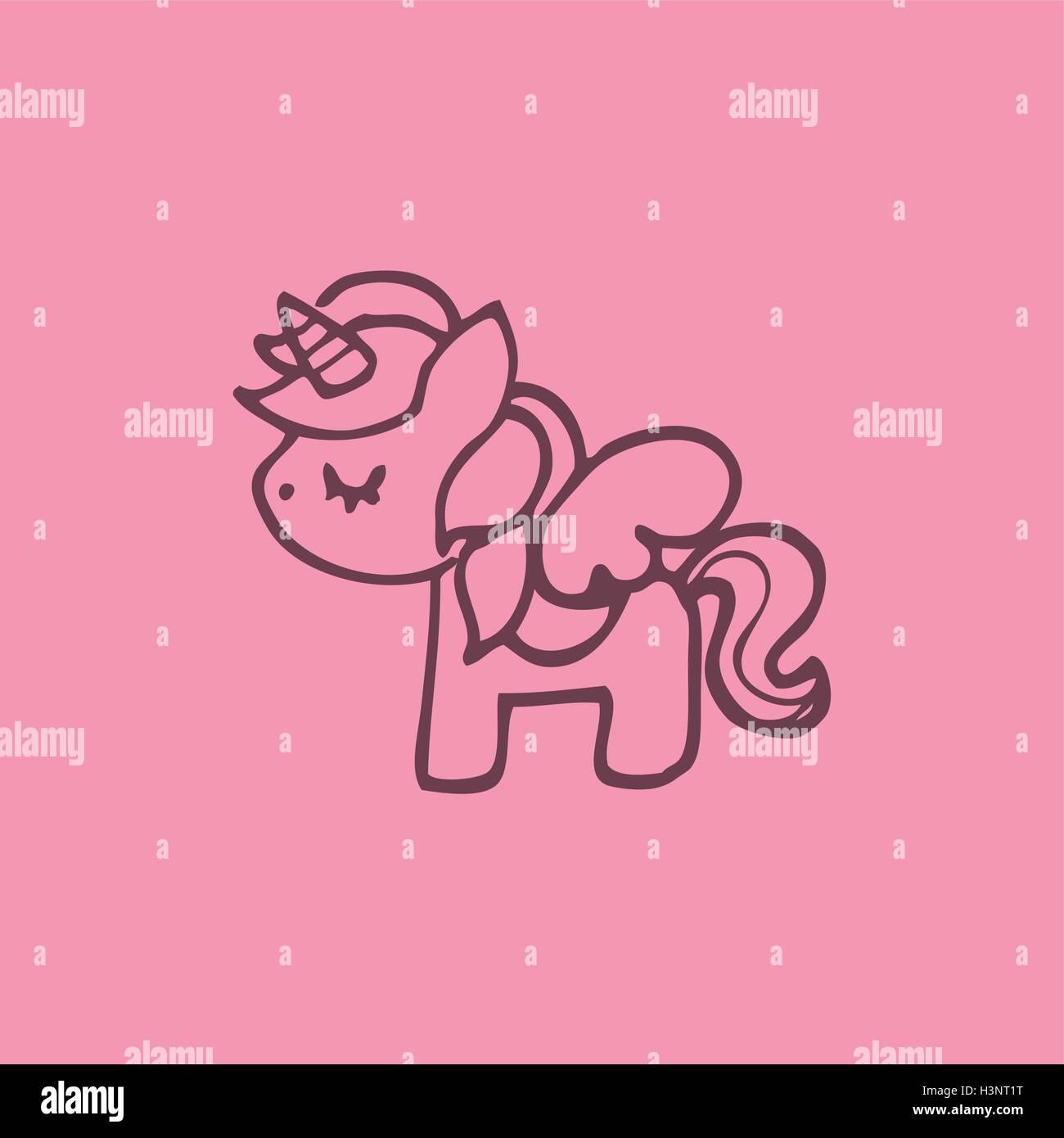 drawing cute unicorn icon Stock Vector Image & Art - Alamy