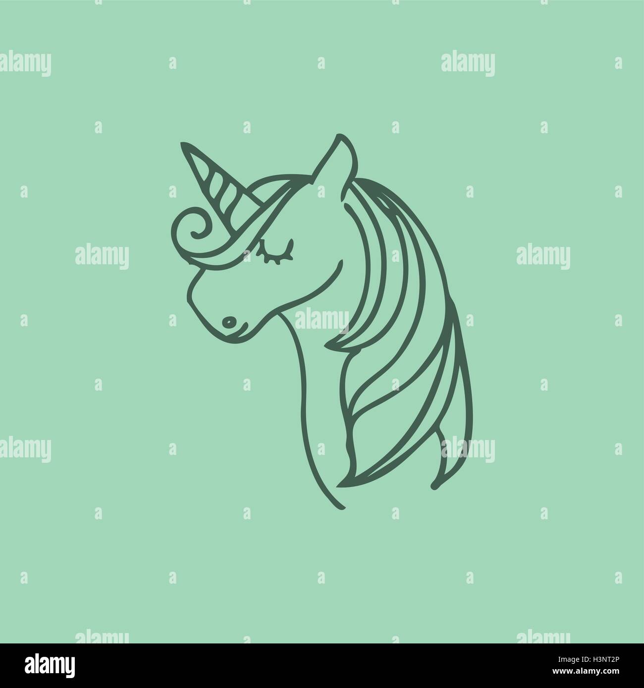 drawing cute unicorn icon Stock Vector Image & Art - Alamy