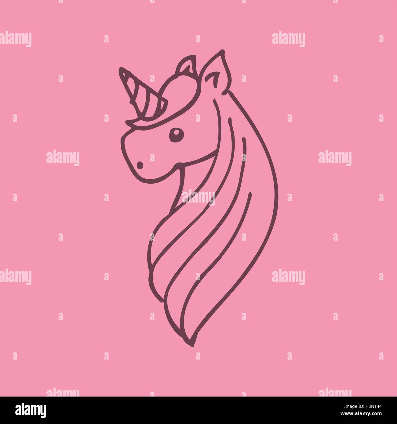 drawing cute unicorn icon Stock Vector Image & Art - Alamy
