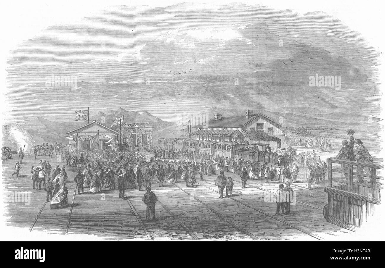 CAPE TOWN & Wellington Railway 1st train, station 1864. Illustrated ...