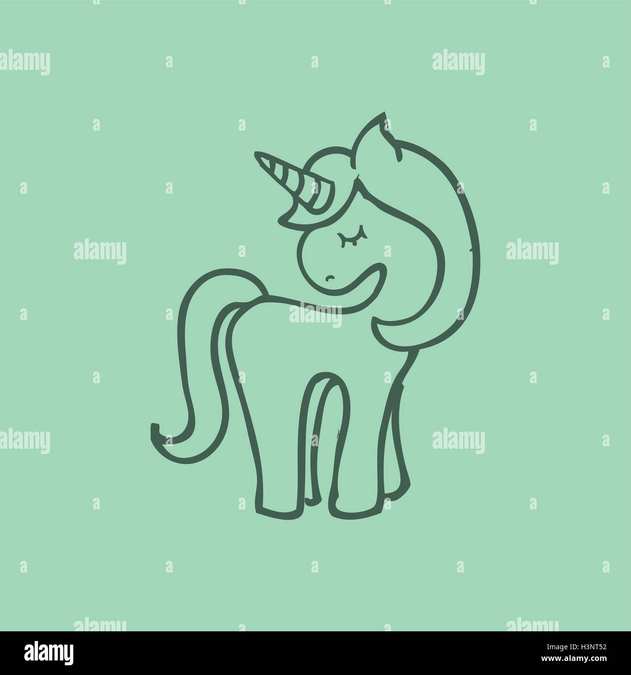 drawing cute unicorn icon Stock Vector Image & Art - Alamy
