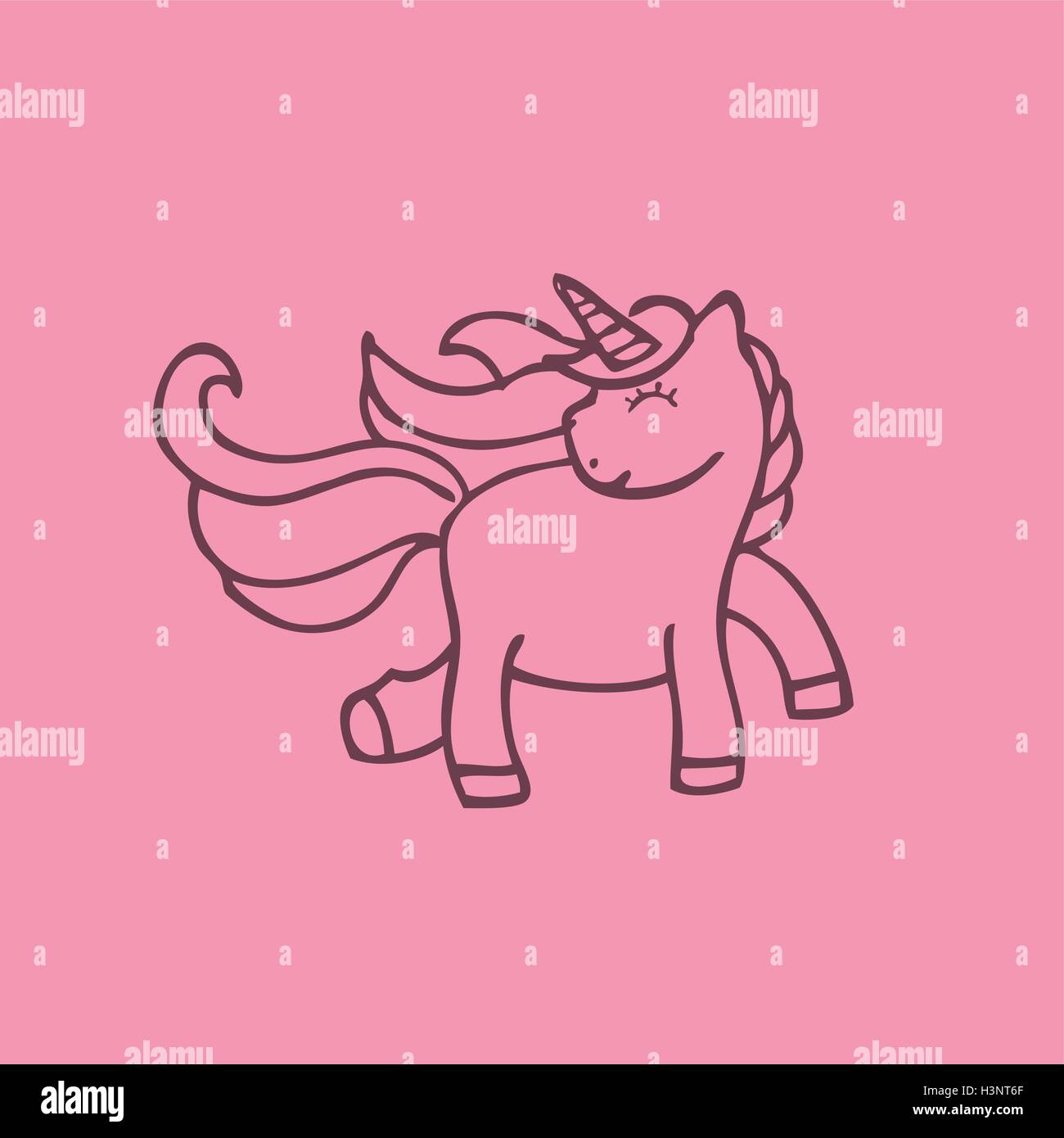 drawing cute unicorn icon Stock Vector Image & Art - Alamy