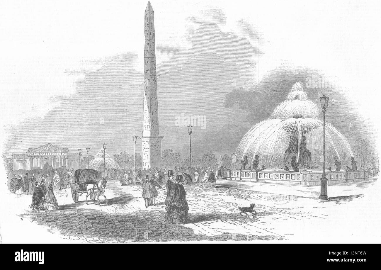 FRANCE Place De La Concorde, Paris 1845. Illustrated London News Stock ...