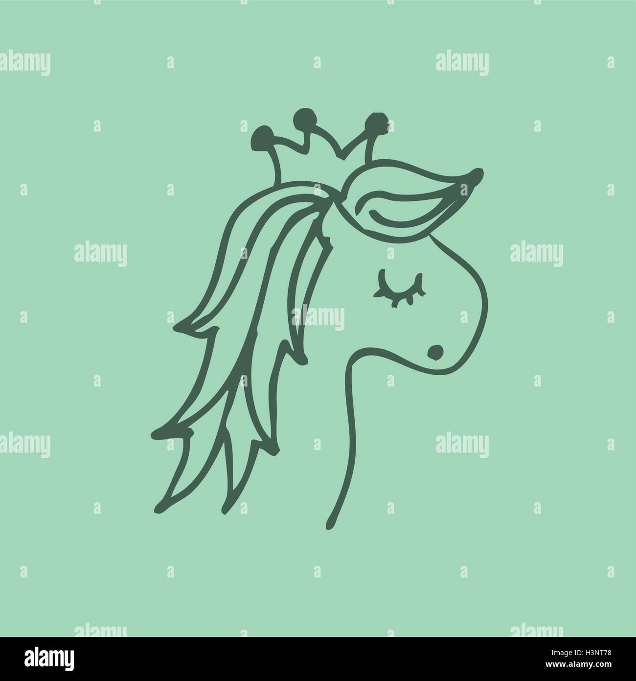 drawing cute unicorn icon Stock Vector Image & Art - Alamy