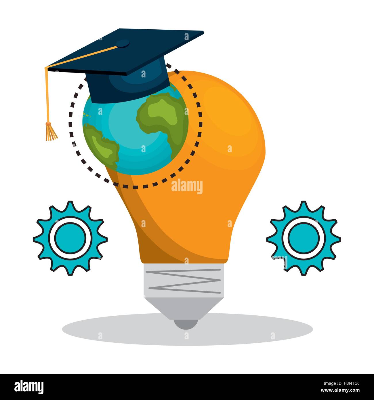 bulb and graduation cap Stock Vector Image & Art - Alamy