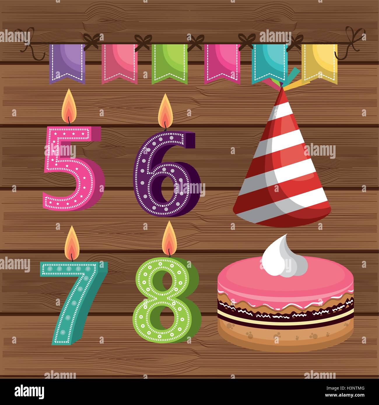 happy birthday candles cute numbers Stock Vector Image & Art - Alamy