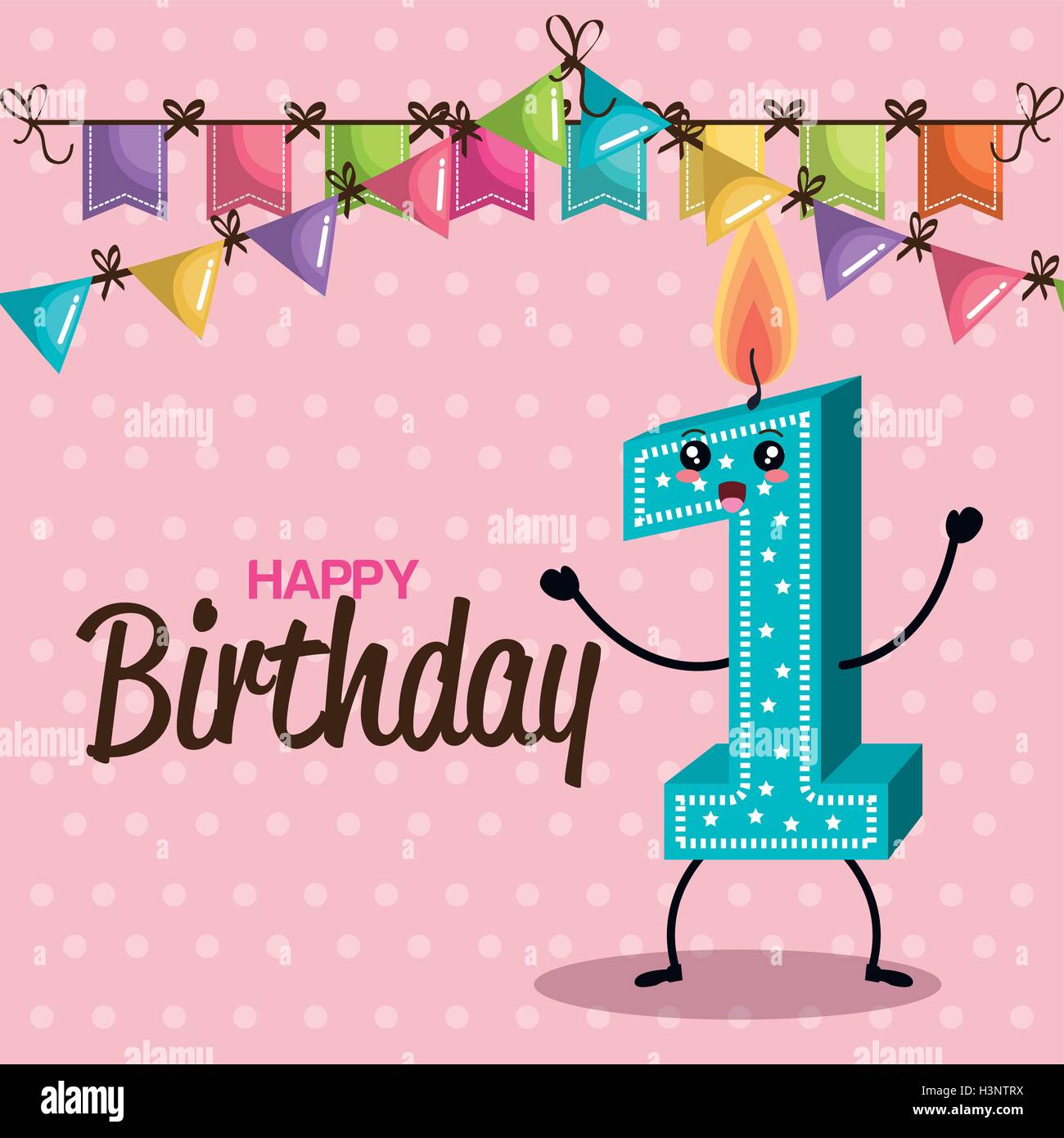 happy birthday candles cute numbers Stock Vector Image & Art - Alamy