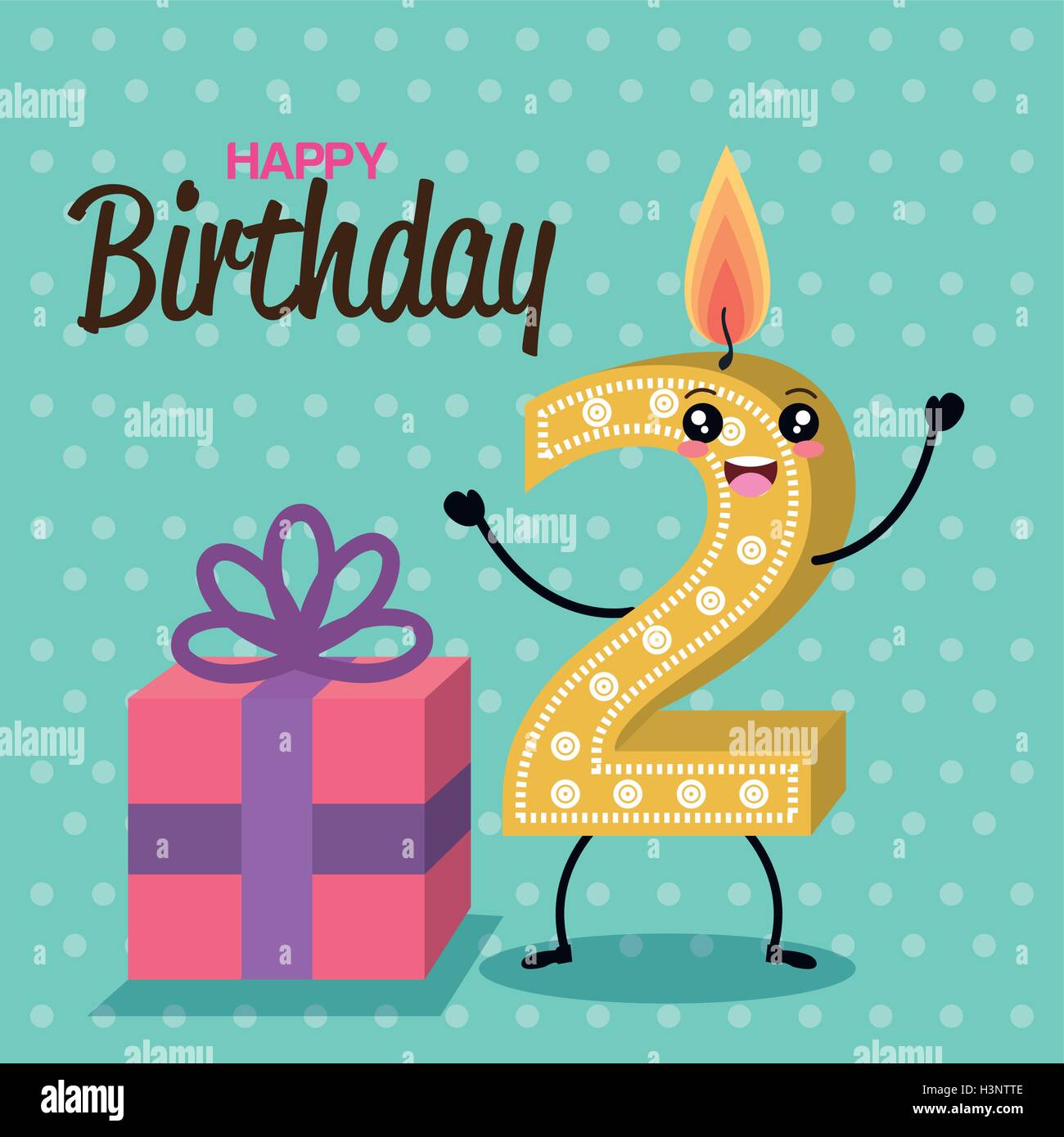 happy birthday candles cute numbers Stock Vector Image & Art - Alamy
