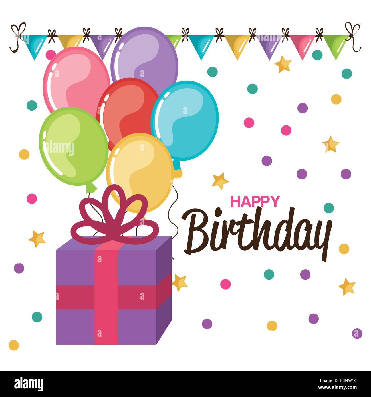 happy birthday gift box Stock Vector Image & Art - Alamy