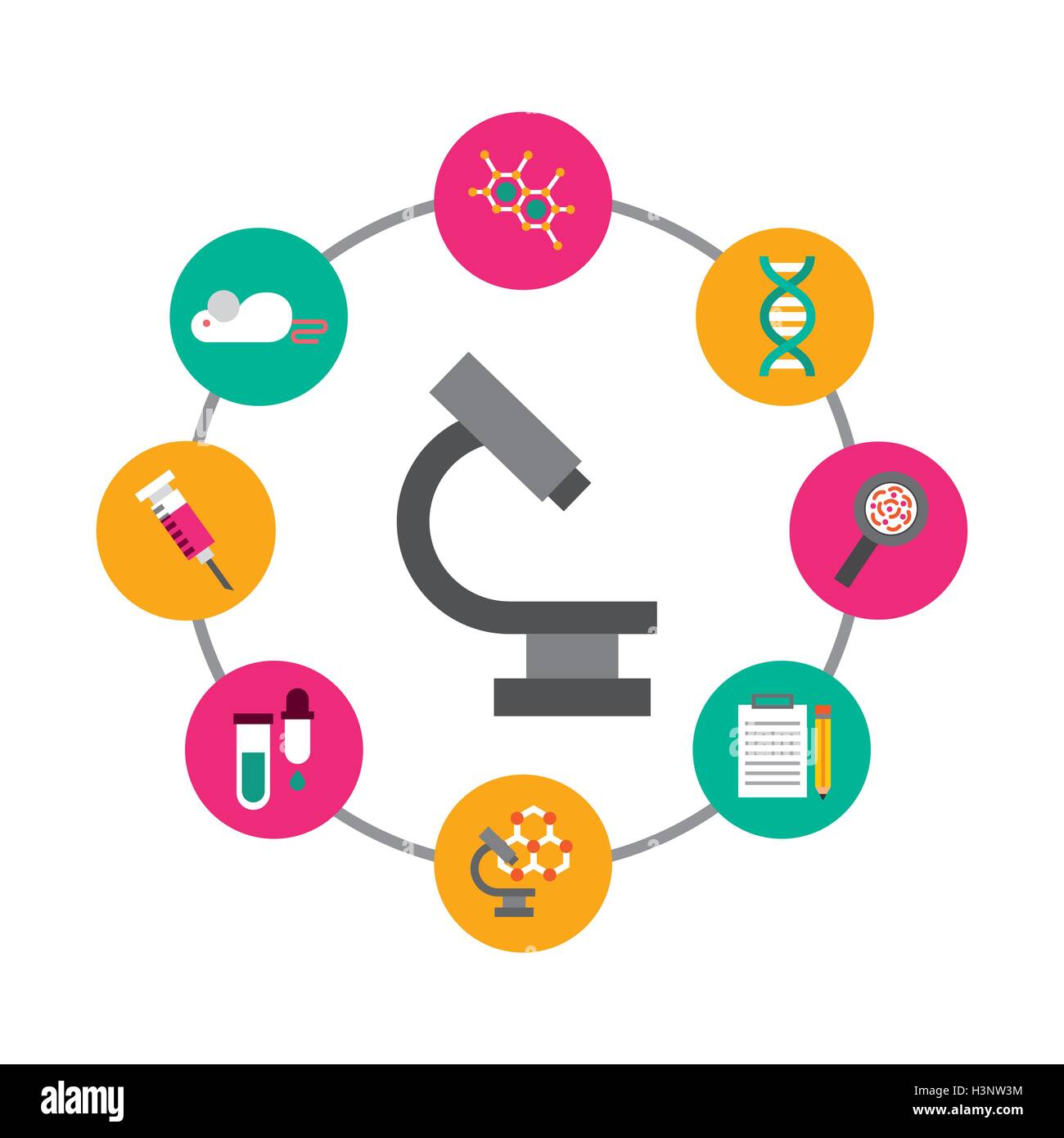 microscope laboratory scientific line icons Stock Vector Image & Art ...