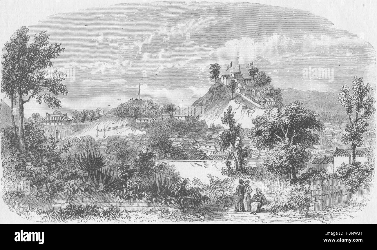 CANTON French quarters, Gdns of tartar-general 1858. Illustrated Times ...